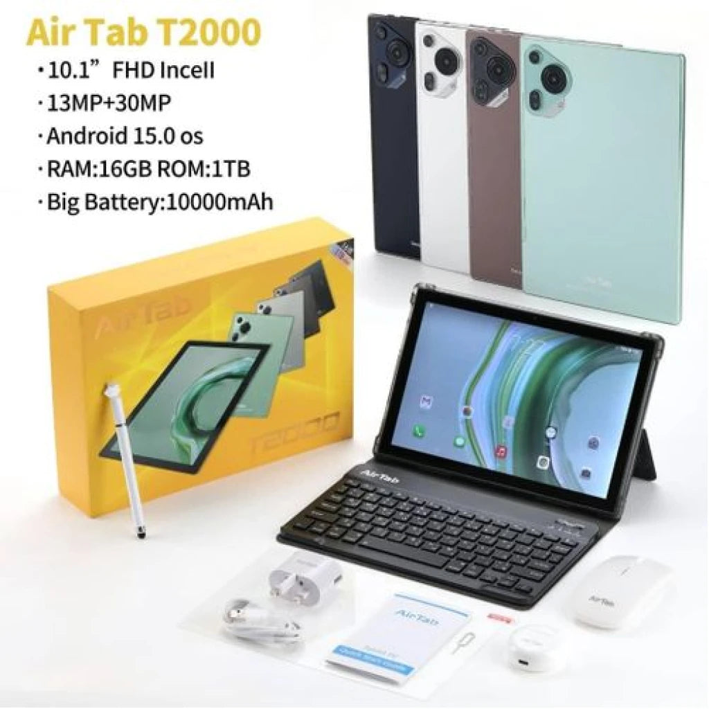 Air Tab T2000 Tablet PC – 10.1 Inch FHD Incell Screen 13MP+30MP Camera ...